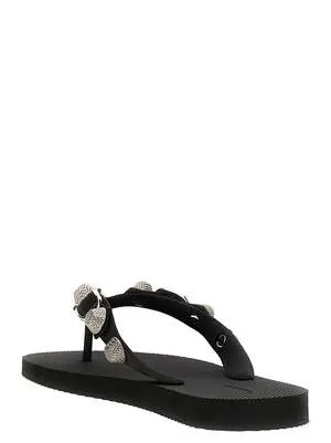 Balenciaga Holiday Capsule 'cagole' Thong Sandals - Black