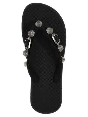 Balenciaga Holiday Capsule 'cagole' Thong Sandals - Black