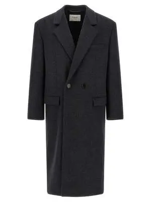 Saint Laurent Double-face Combed Wool Coat - Gray