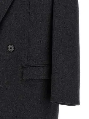 Saint Laurent Double-face Combed Wool Coat