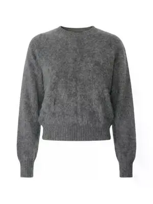 TOCCIN Brushed-knit Ribbed-trim Sweater - Grey