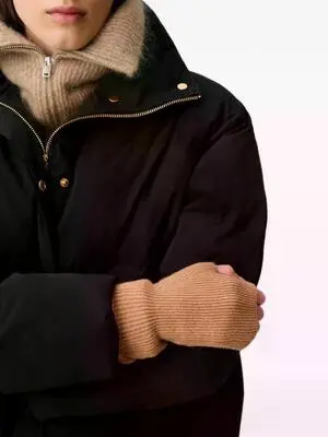 Claudie Pierlot Wool Mitts With Gold Cp Rivet Gloves