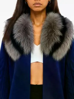 IZAAK AZANEI Cable-knit Fur-trim Jacket