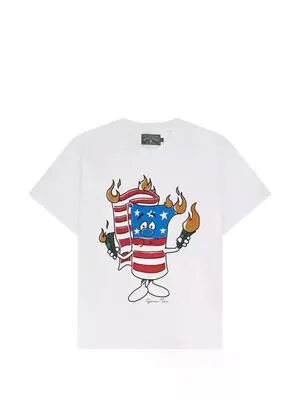 DENIM TEARS Firecracker Graphic-print T-shirt - White