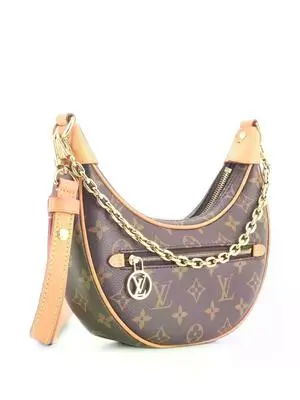 LOUIS VUITTON Loop Handbag Monogram Canvas Hobo Bag - Brown