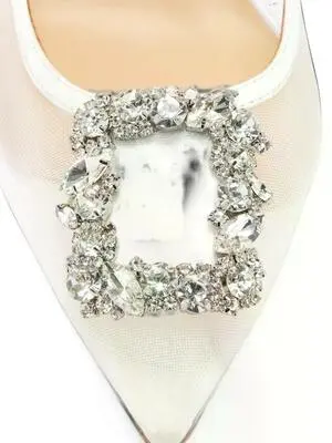 Badgley Mischka Yuta Crystal-embellished Mesh Pumps