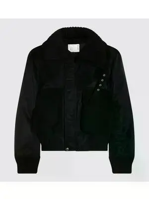 Sacai Ribbed-knit Collar Jacket