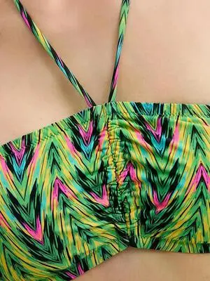 Chantelle Graphic-print Halterneck Bikini Top