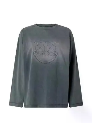 Pinko Logo-embossed Long-sleeve T-shirt - Grey