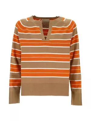 PENNYBLACK Striped Cable-knit Sweater - Neutrals