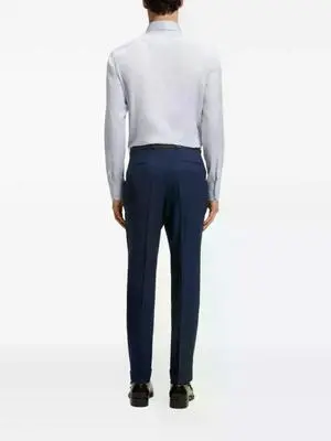 BOSS Slim-fit Shirt In Striped Italian-made Cotton