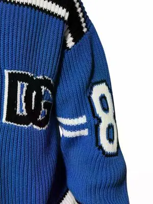 Dolce & Gabbana Logo-patch Ribbed-knit Cardigan