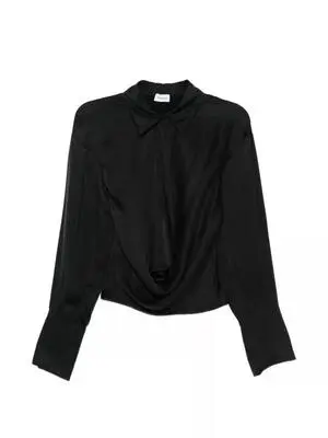 Andamane Draped Long-sleeve Blouse