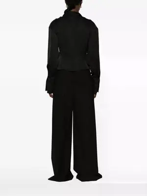 Andamane Draped Long-sleeve Blouse