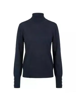 Patrizia Pepe Roll-neck Button-cuff Sweater - Blue