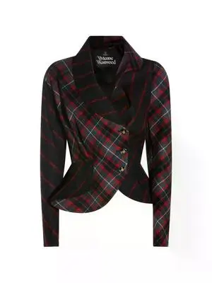 VIVIENNE WESTWOOD Stormy Tartan-check Asymmetric Jacket - Black