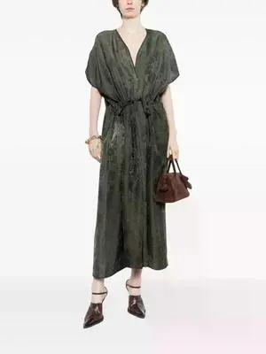 UMA WANG Jacquard-woven Drawstring-waist Dress