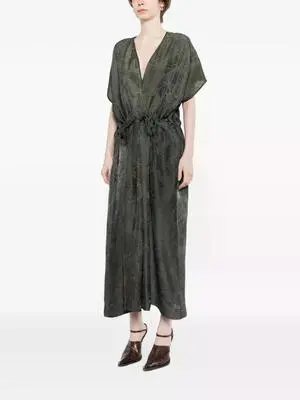 UMA WANG Jacquard-woven Drawstring-waist Dress