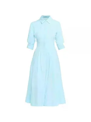 Simkhai Jazz Pintuck A-line Midi Shirt Dress