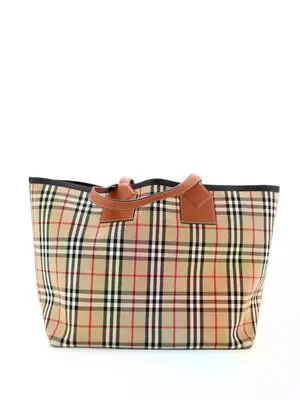 Burberry London Vintage Check Canvas Large Tote Bag