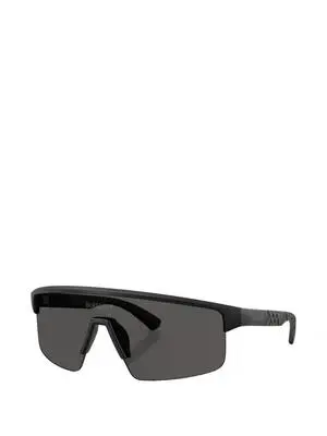 Burberry Semi-rim Rectangle Sunglasses - Black
