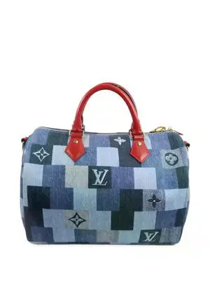 LOUIS VUITTON Speedy Bandoulière Monogram Denim Tote Bag
