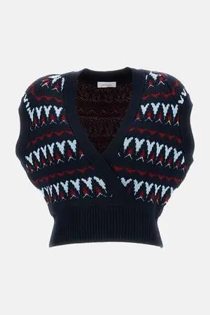 Rabanne V-neck Knit Vest - Multicolor