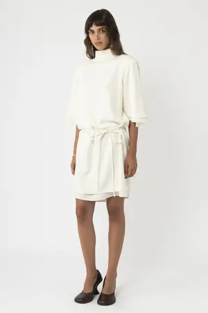 Arakii Belted Mini Dress - Off-white
