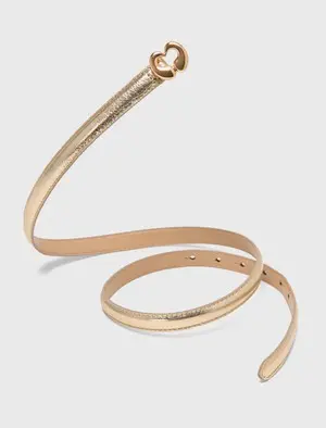 Maje Slim Metallic Leather Belt