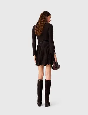 Maje High-neck Short Skater Dress