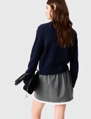Maje Cardigan With Poplin Collar
