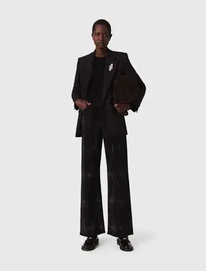 Maje Wide-leg Rhinestone Jeans