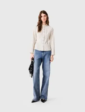 Maje Rhinestone High-neck Shirt