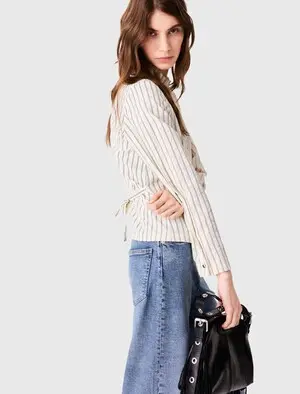Maje Rhinestone High-neck Shirt