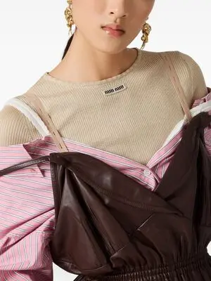 Miu Miu Striped Cotton Mini Dress