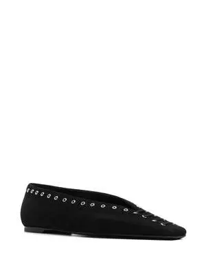TOTEME Suede Leather Lace-up Ballets