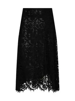 Fendi Black Lace Midi Skirt