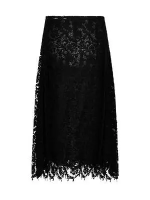 Fendi Black Lace Midi Skirt