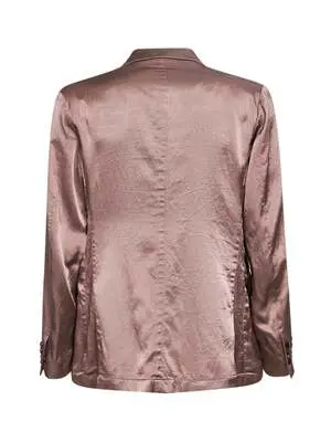 Dries Van Noten Old Rose Viscose And Cotton Double-breasted Blazer