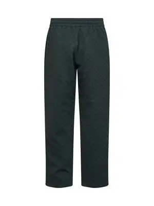 Gucci Green Gg Monogram Straight-leg Trousers