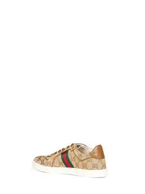 Gucci Beige Canvas Gg Stretch Sneakers