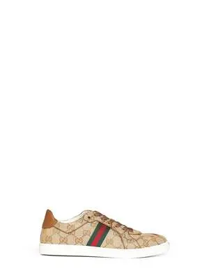 Gucci Beige Canvas Gg Stretch Sneakers - Multicolor