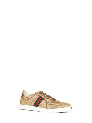Gucci Beige Canvas Gg Stretch Sneakers