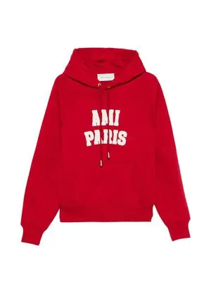 AMI Paris Logo Cotton Hoodie - Multicolor