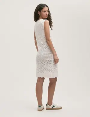 FINERY LONDON Zendaya Knitted Sleeveless Dress - Ivory