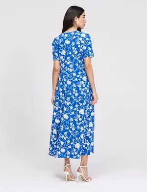 FINERY LONDON Bianca Tie Neck Midi Dress