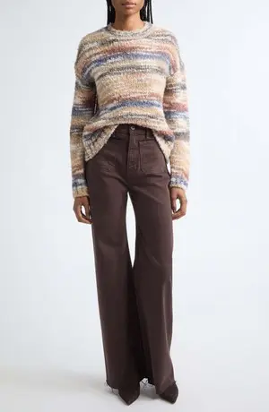Veronica Beard Grant High Waist Wide Leg Jeans - Espresso