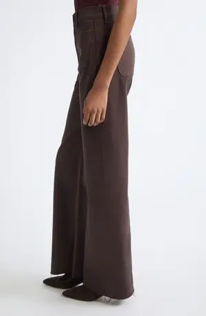 Veronica Beard Grant High Waist Wide Leg Jeans - Espresso