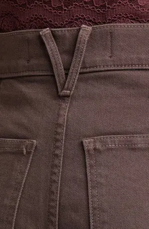Veronica Beard Grant High Waist Wide Leg Jeans - Espresso