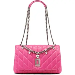Karl Lagerfeld Paris Lafayette Quilted Leather Crossbody Bag - Fuchsia